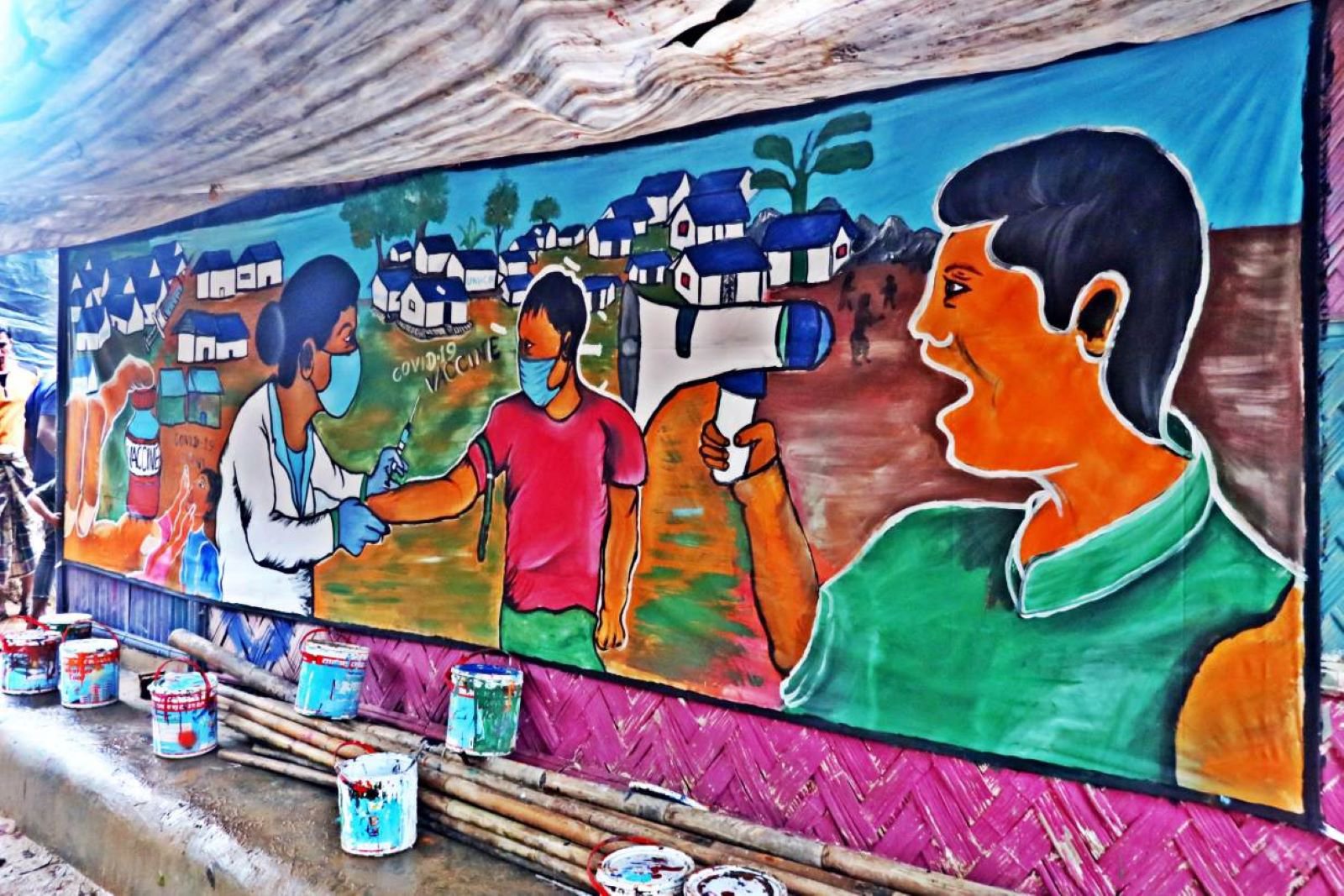 Rohingya Artists Tackle COVID-19 Fears as Refugees Wait for Vaccines
